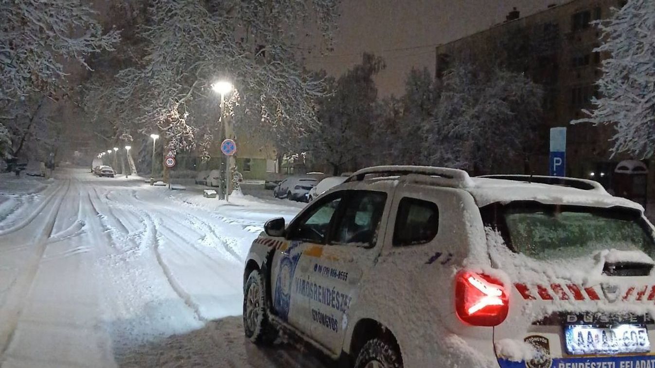 A nagy havazásban is járőrözött a Gyöngyösi Városrendészet Gyöngyös utcáin